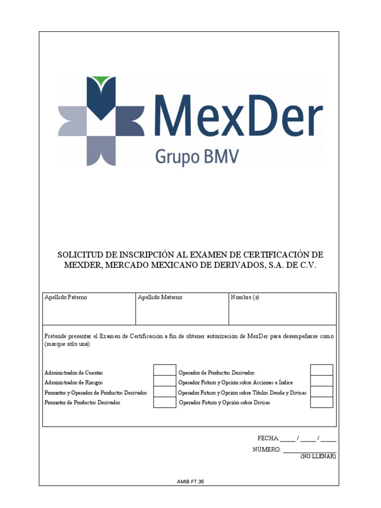 Solicitud Examen Certificación AMIB | PDF | Educación avanzada