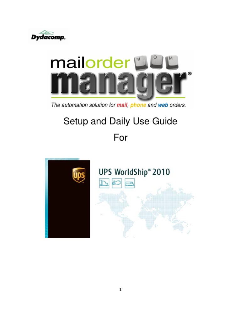 UPS WorldShip Setup Guide | PDF | Cargo | System Software