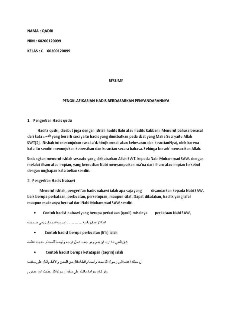 12.resume Tugas Ilmu Hadis | PDF 12.resume Tugas Ilmu Hadis | PDF