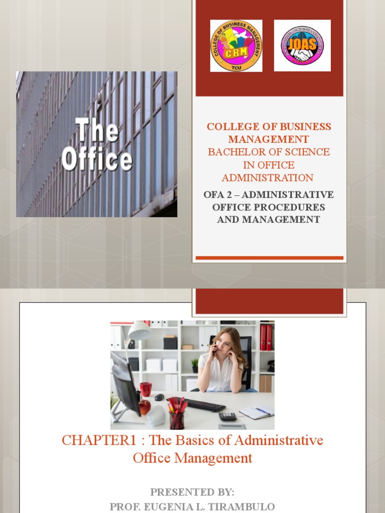 College of Business Management: Bachelor of Science in Office ...