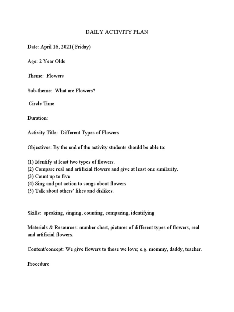 Lesson Plan | PDF | Lesson Plan | Flowers
