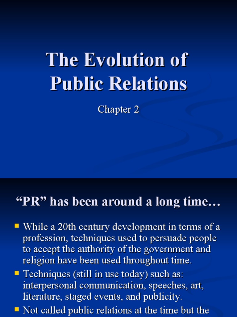 The Evolution of Public Relations | PDF | Mass Media | Public Relations