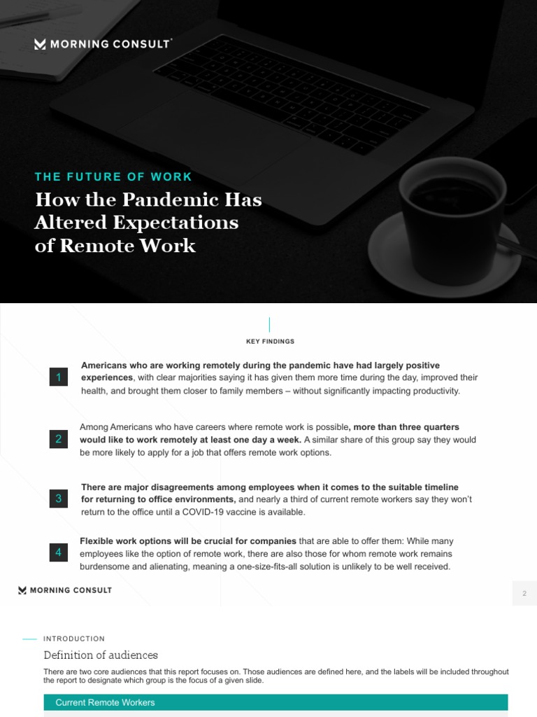 Remote Work Report - Morning Consult - Final | PDF | Telecommuting ...