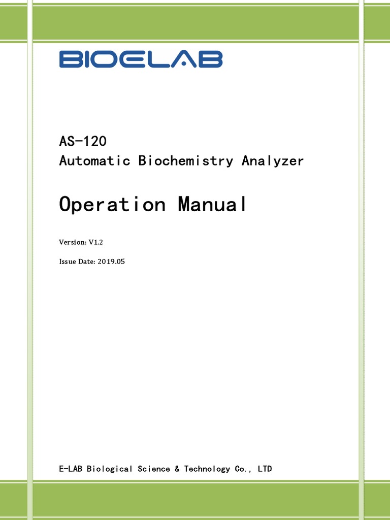 AS-120 Biochemistry Analyzer Manual | PDF | Mains Electricity | Ac ...
