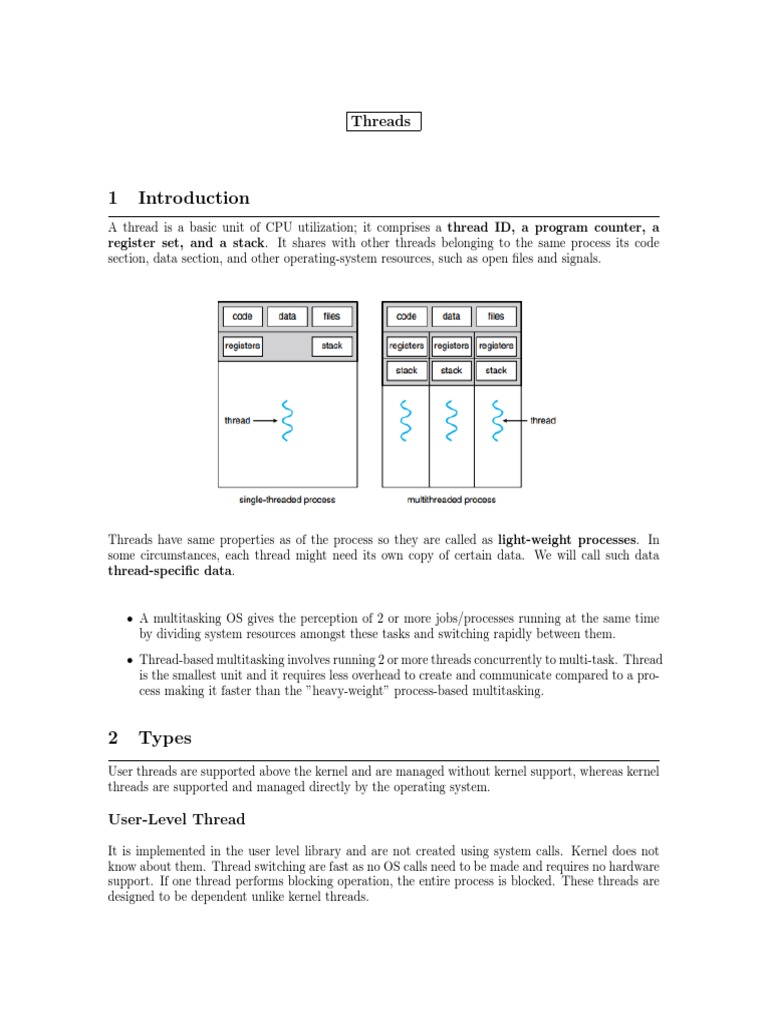 Threads Pdf Thread Computing Process Computing