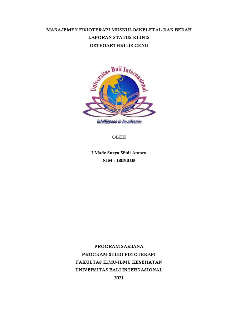 Manajemen Osteoarthritis Genu Dextra | PDF