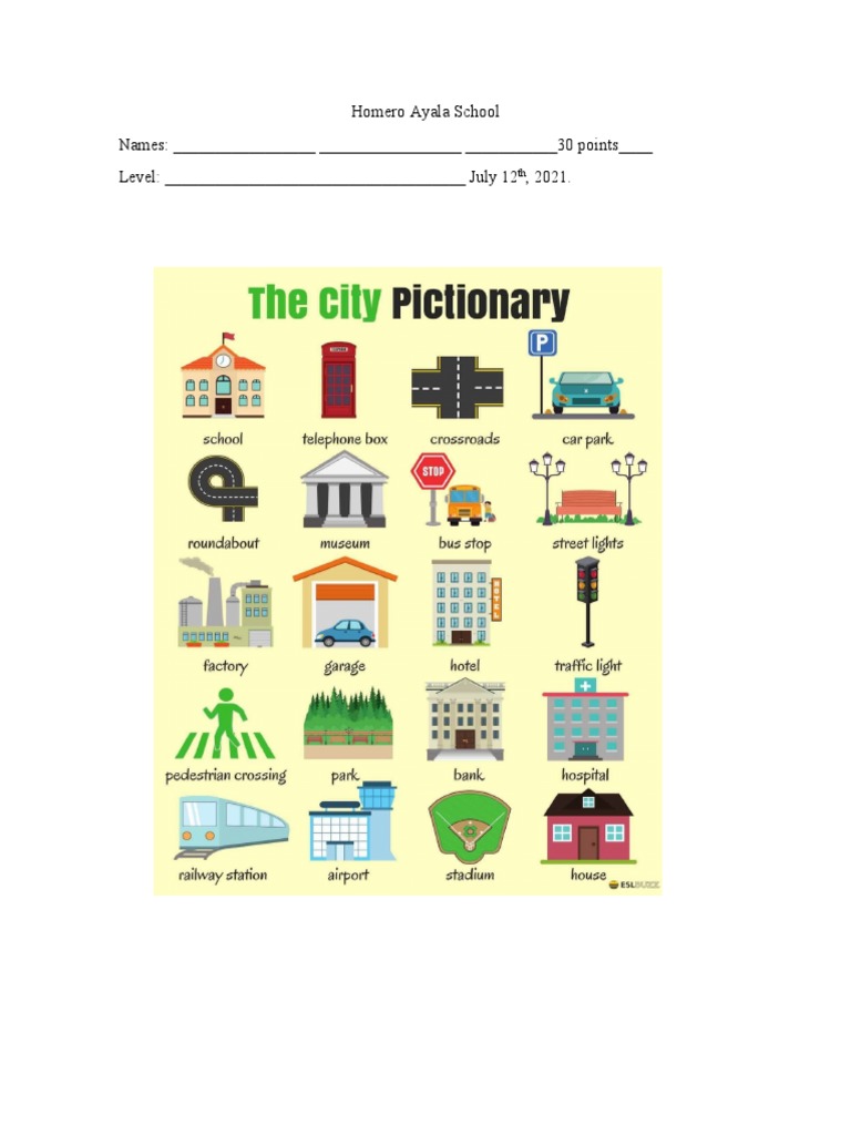 Homero Ayala School Names: - 30 Points - Level: - July 12, 2021 | PDF