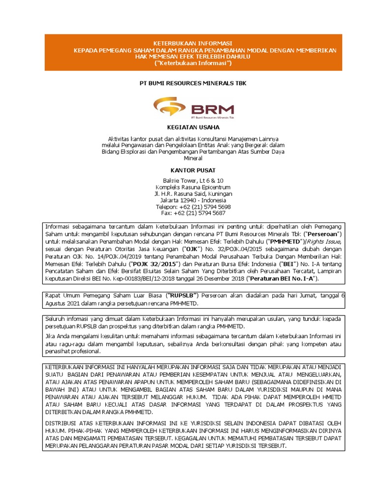 BRMS Laporan Keuangan | PDF