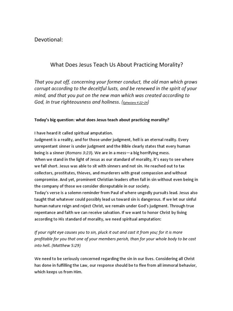 Devotional:: Today's Big Question: What Does Jesus Teach About ...