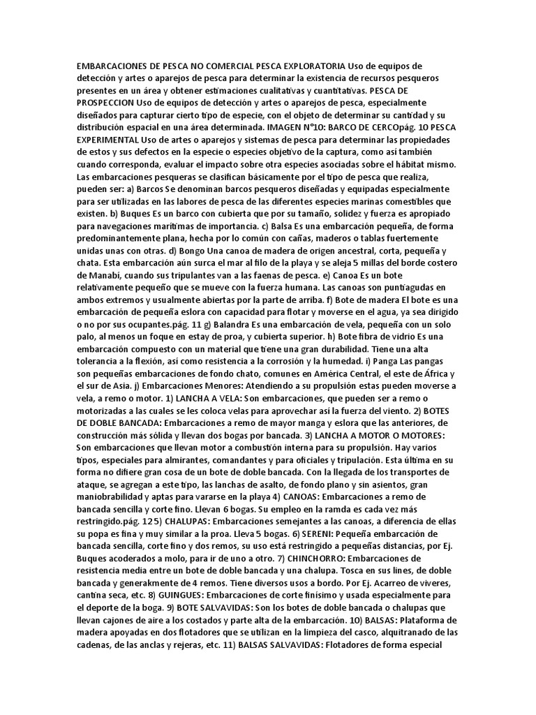Tipos de Embarcaciones Pesqueras | PDF | Barcos | Remo
