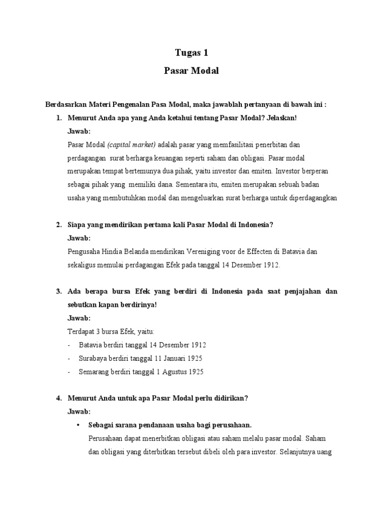 Pasar Modal | PDF | Bisnis
