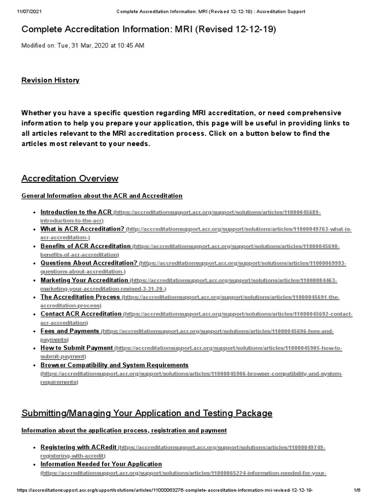 Complete Accreditation Information - MRI (Revised 12-12-19 ...