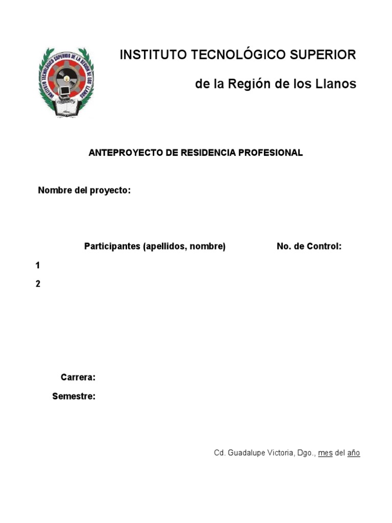 Formato Reporte Preliminar Residencia Profesional | PDF