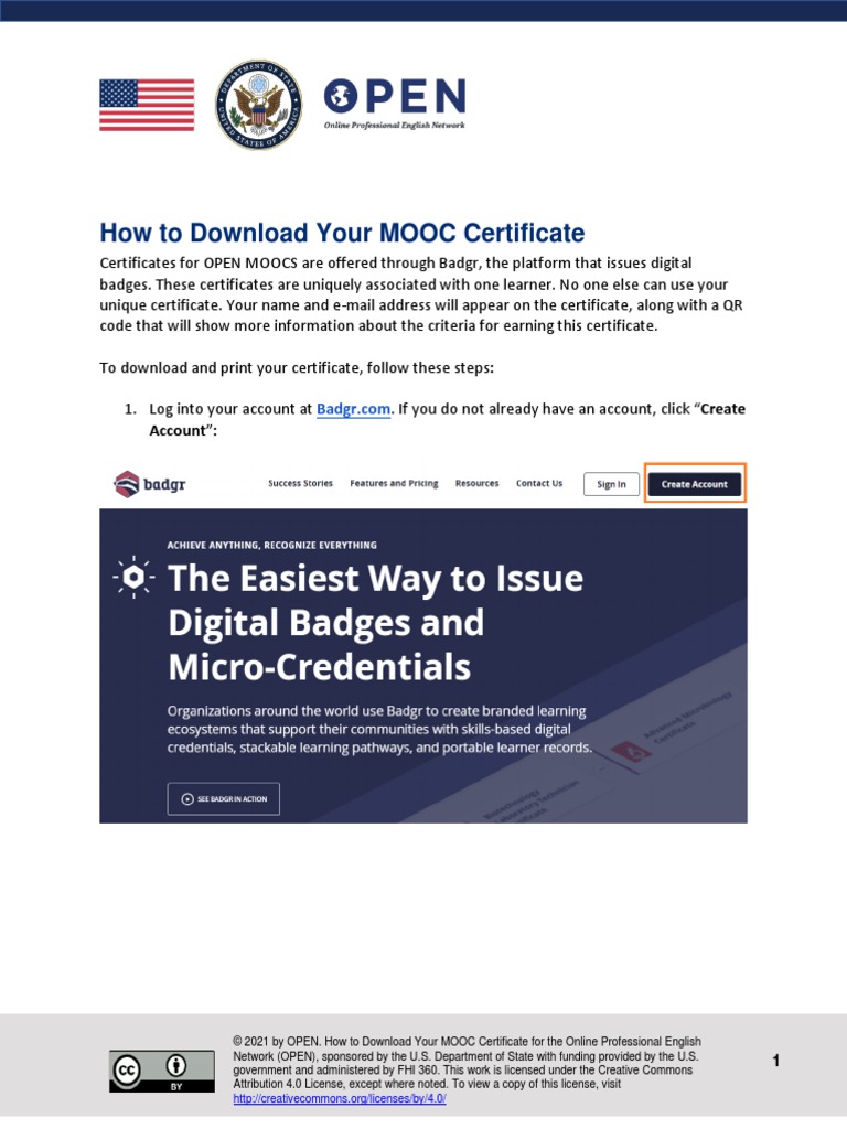 How To Download Your OPEN MOOC Certificate 2021 | PDF | Career & Growth