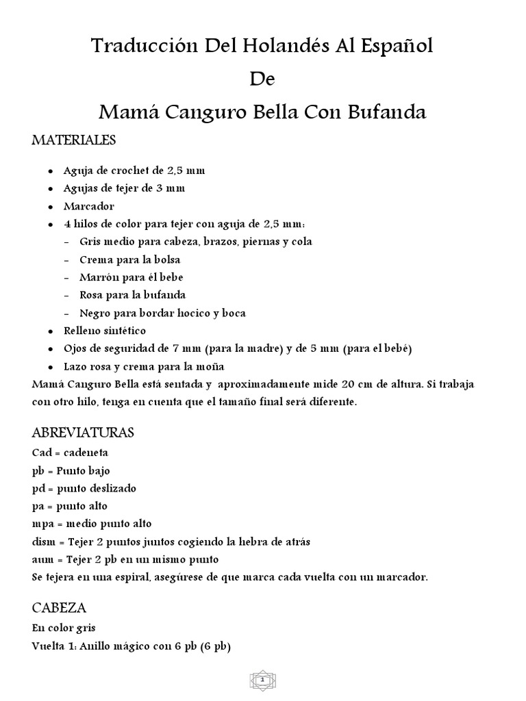 Traduccion Al Español de Mama Canguro Con Bufanda | PDF | Naturaleza