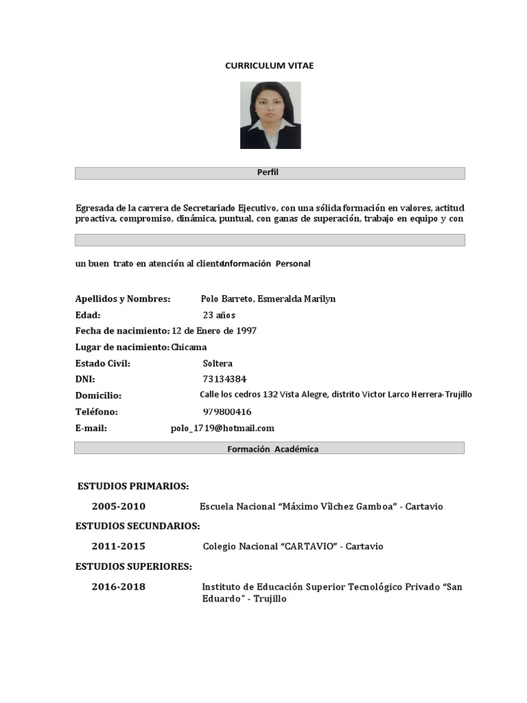 Curriculum Vitae Esmeralda 2021 | PDF | Plan de estudios | Educación avanzada