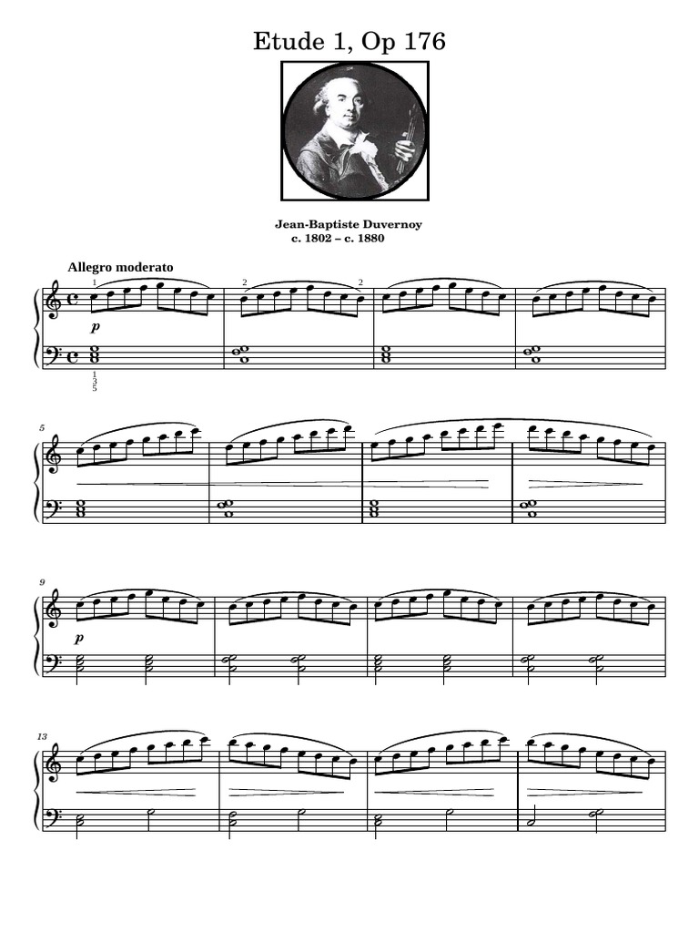 Duvernoy Etude Op. 176 No. 1 | PDF | Classical Music | Musical Compositions