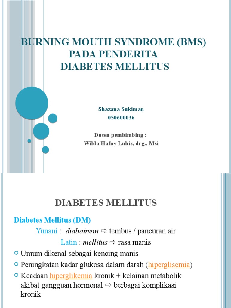 Burning Mouth Syndrome (BMS) Pada Penderita | PDF | Epidemiologi | Mulut
