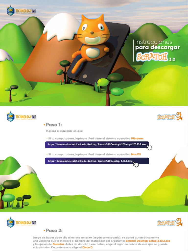 Manual de Instrucciones Descargar e Instalar Scratch 3.0 | PDF ...