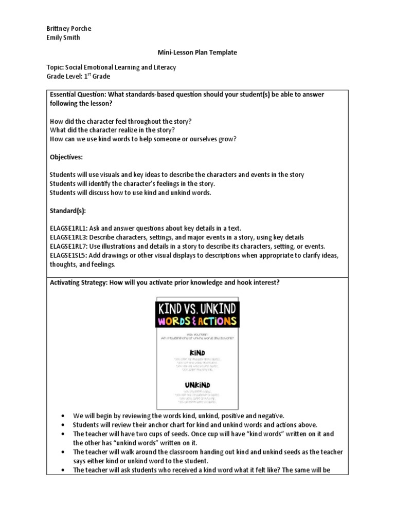 Sel Lesson1 | PDF | Question | Teachers