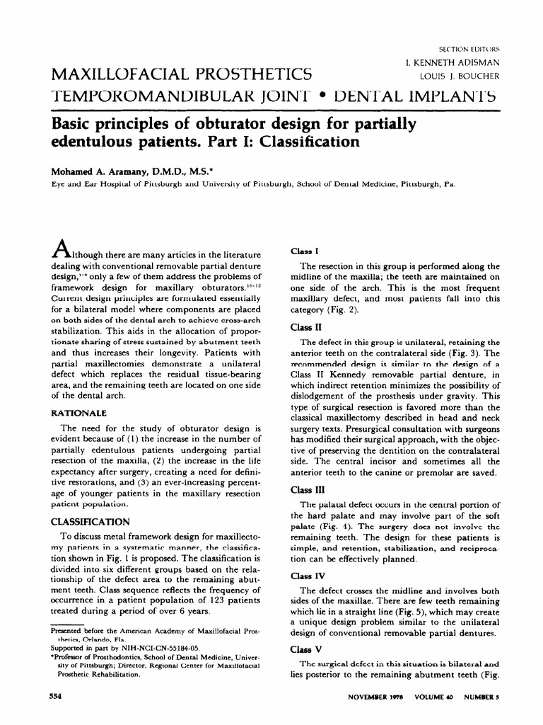 Basic Principles of Obturator Design For Partially Edentulous Patients ...