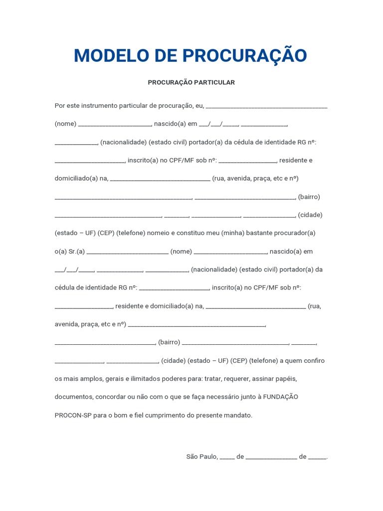Modelo de Procuracao | PDF