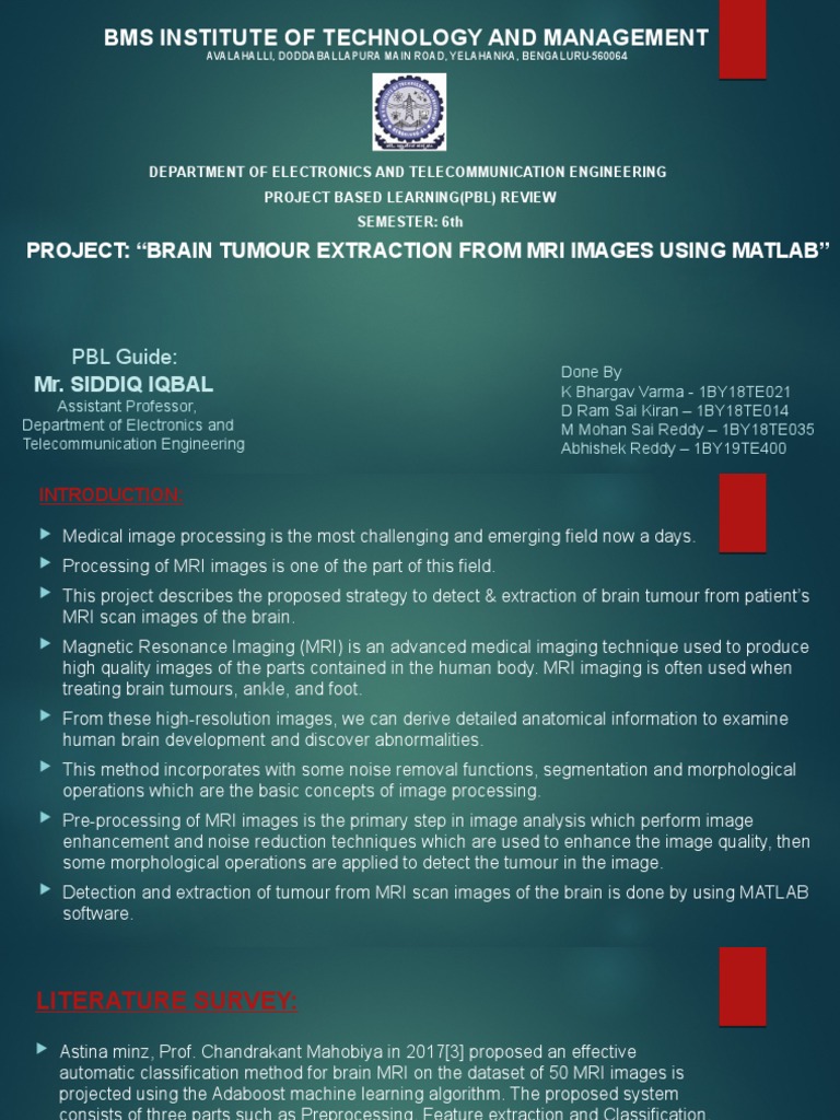 Bms Institute of Technology and Management: Project: "Brain Tumour ...