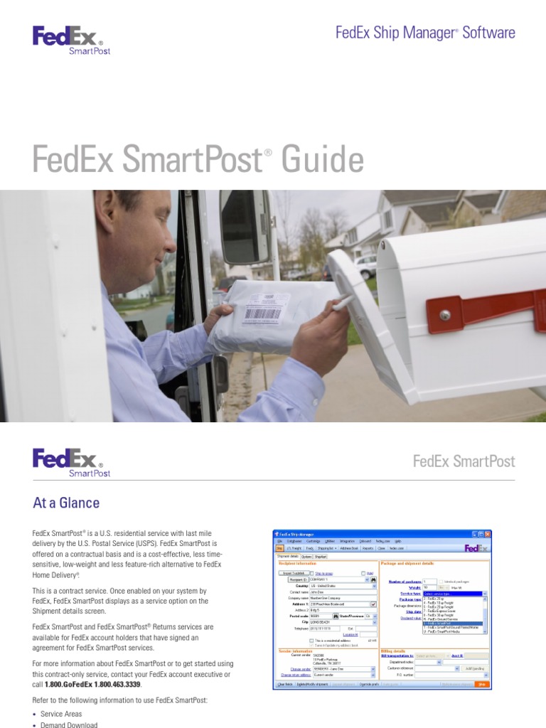 Fedex Smartpost Guide: Fedex Ship Manager Software | PDF | Territories ...