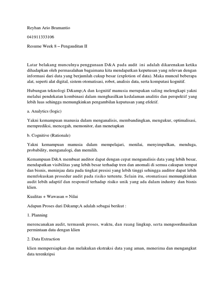 Reyhan Ario - Resume Week 9 | PDF