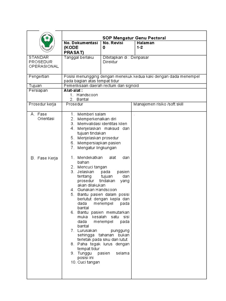 Sop Genu Pectoral | PDF