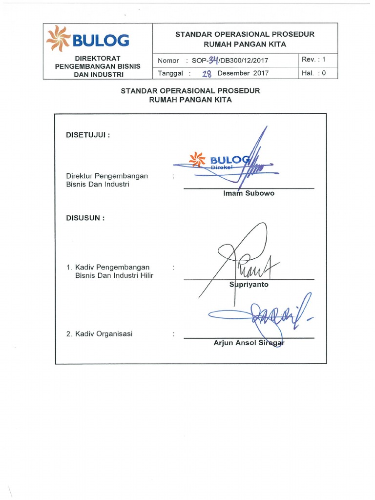 Sop-34-Db300-12-2017 (Sop RPK) | PDF