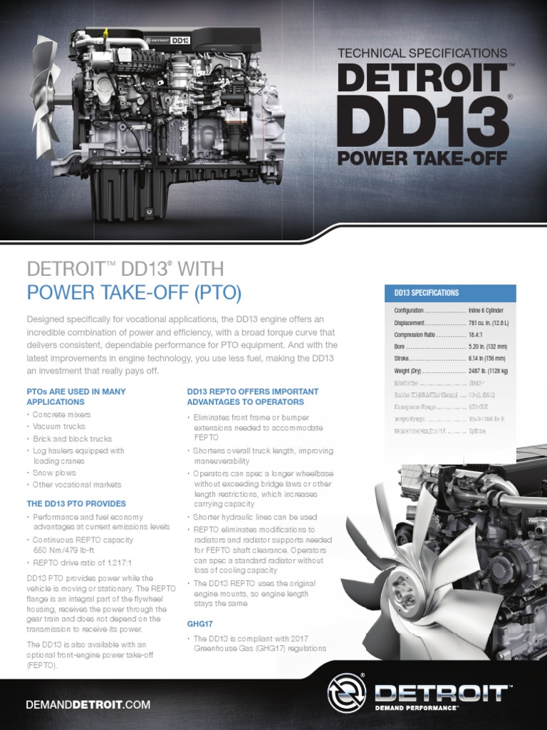 3691-Detroit dd13 Pto Spec Sheet-2018-09-20 | PDF | Fuel Economy In ...