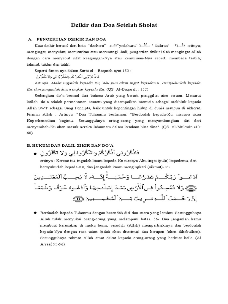 ZIKIR DAN DOA | PDF