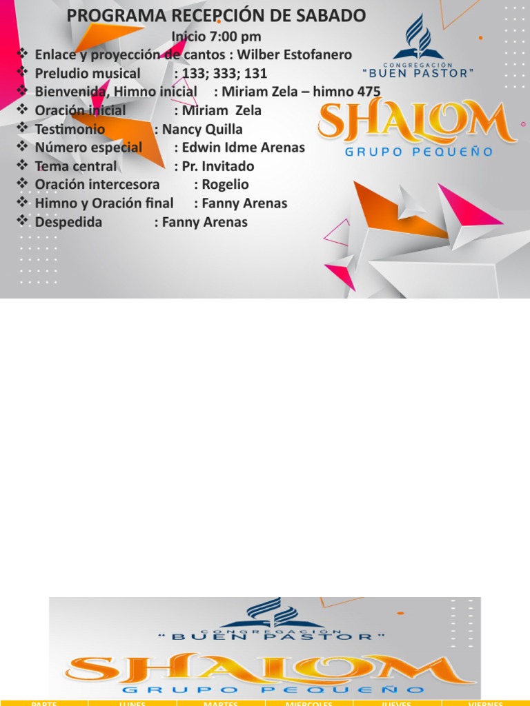 Programas Recepcion y Sabado | PDF