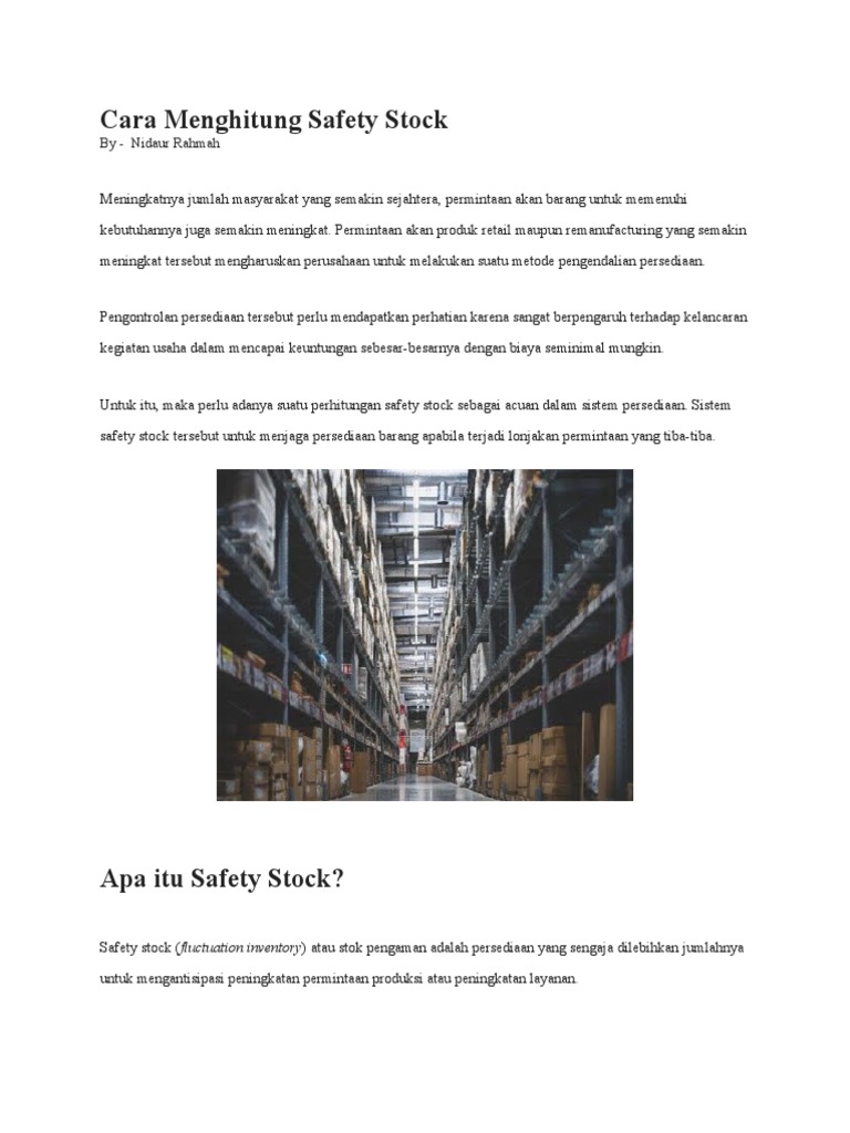 Safety Stock Contoh Alasan Cara Menghitung Tanya Digi Vrogue