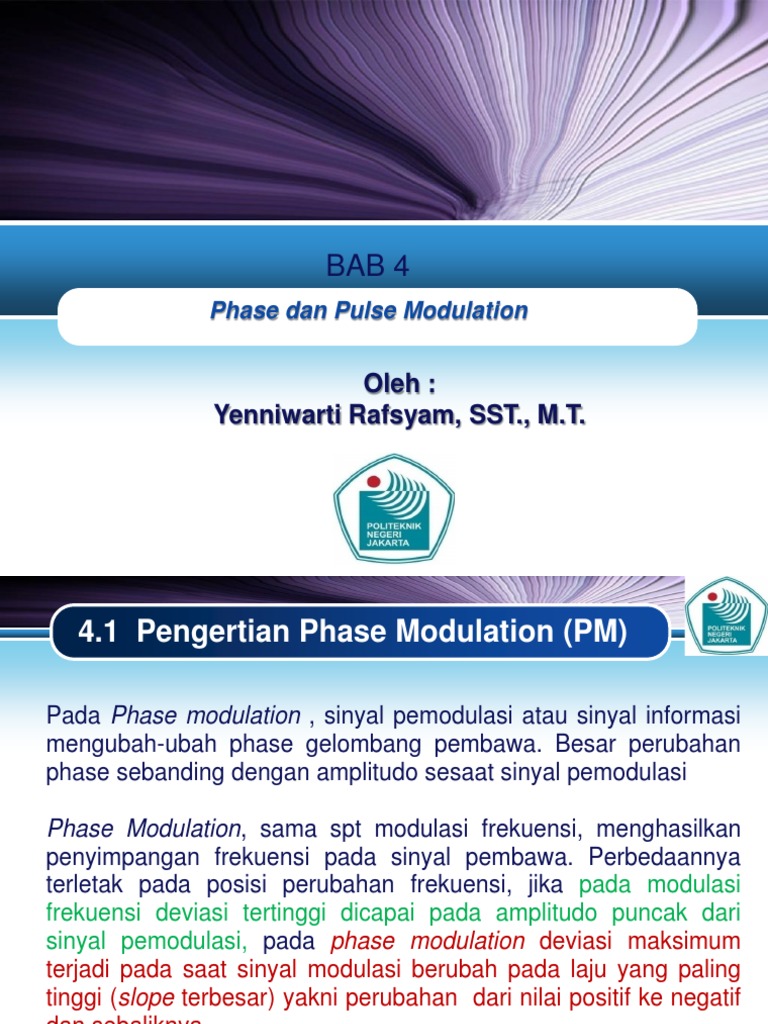 Bab - 4 Phase Modulation Dan Pulse Modulation | PDF