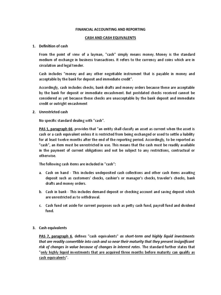 Understanding Cash and Cash Equivalents | PDF | Cheque | Cash And Cash ...