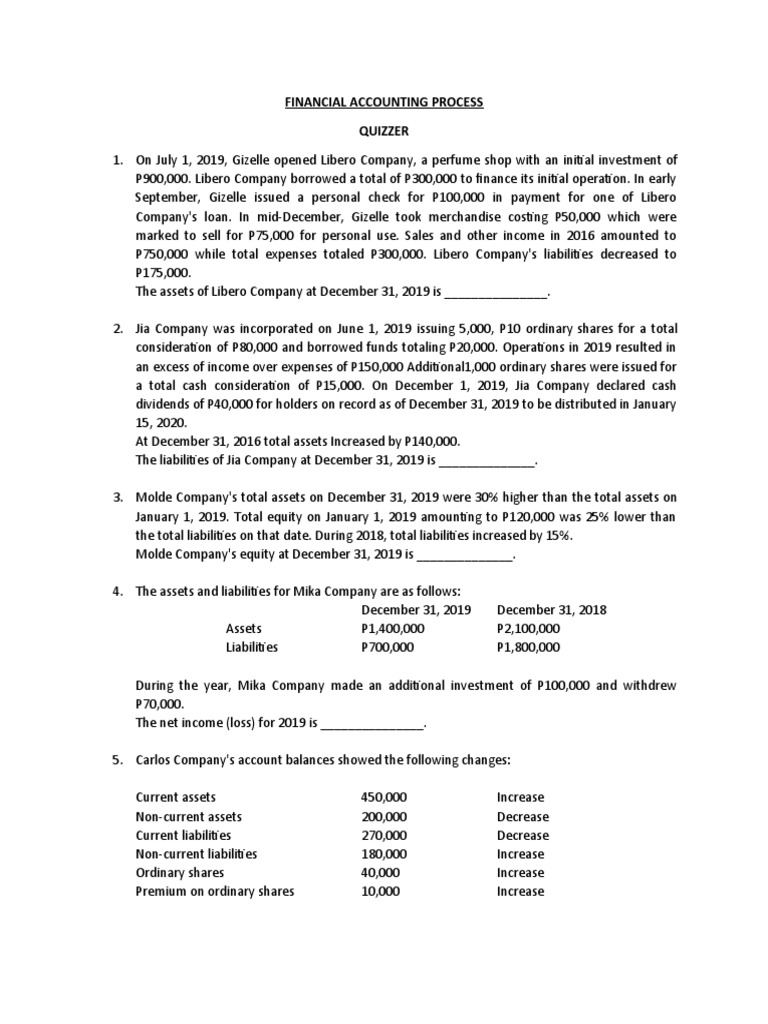 Quizzer - Financial Accounting Process | Download Free PDF | Retained ...