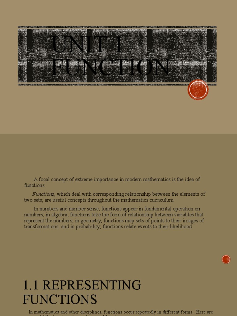Unit 1 Slideshow Presentation | PDF | Function (Mathematics ...