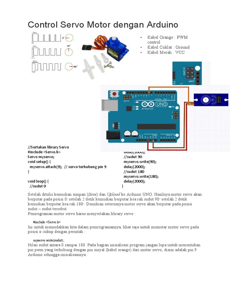 Control Servo Motor Dengan Arduino | PDF