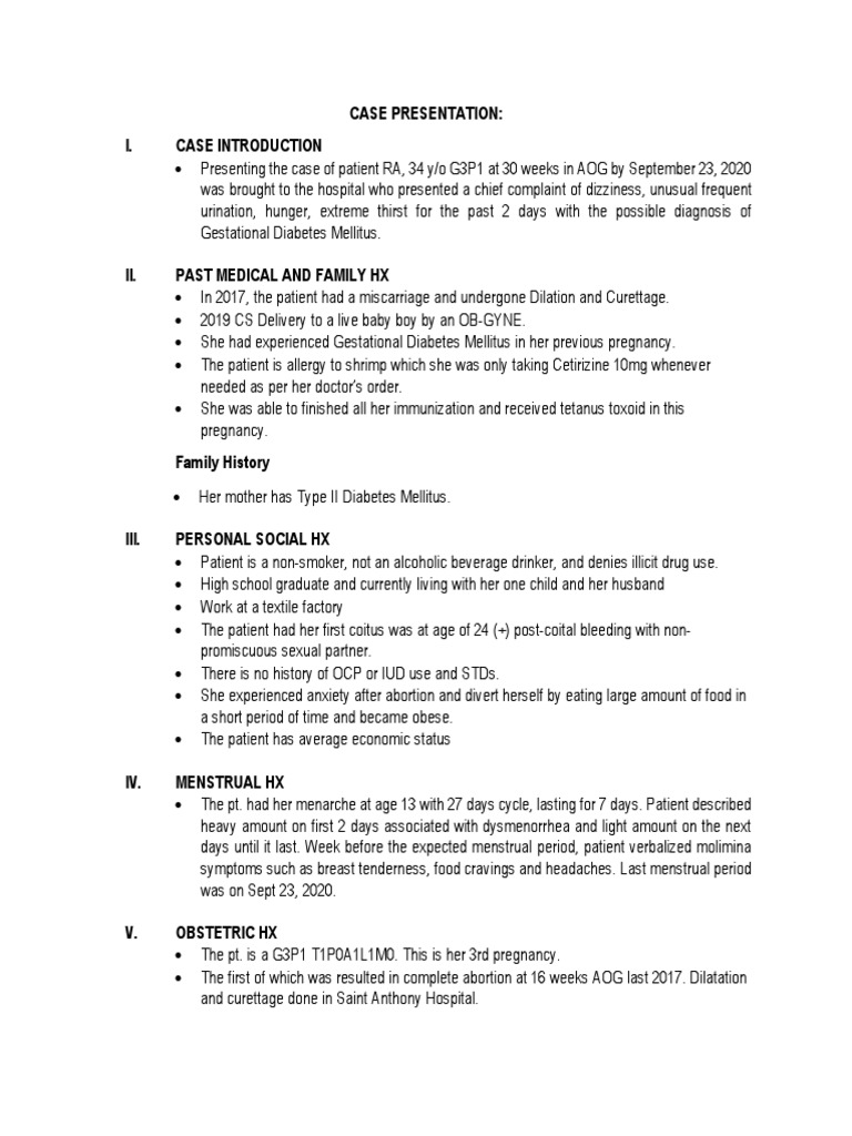 GDM Case Presentation | PDF | Prediabetes | Gestational Diabetes