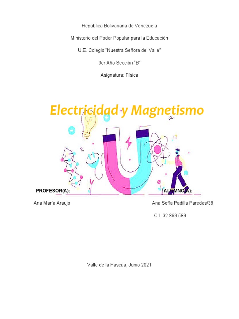 Hoja De Trabajo Sobre Magnetismo Y Electricidad
