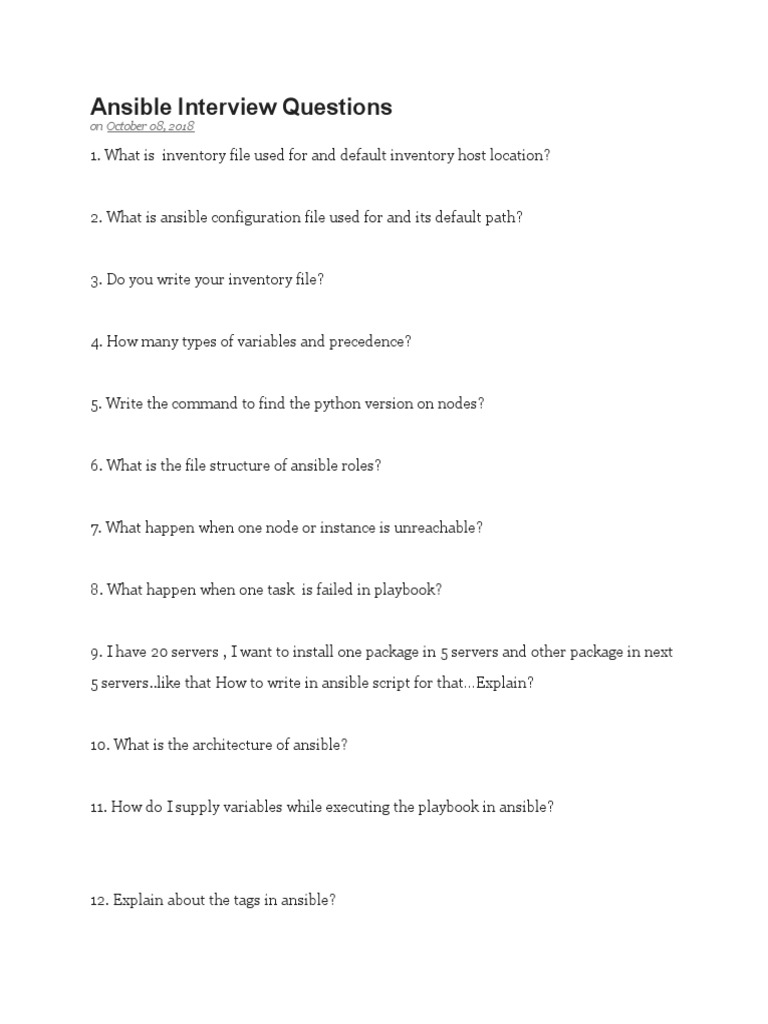 Ansible Questions | Download Free PDF | System Software | Software