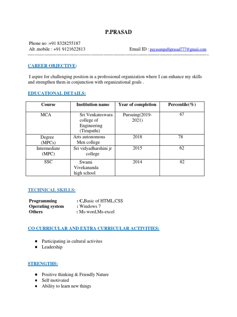 Prasad Resume | PDF