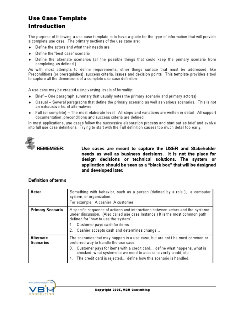 Use Case Template | PDF | Use Case | Systems Theory