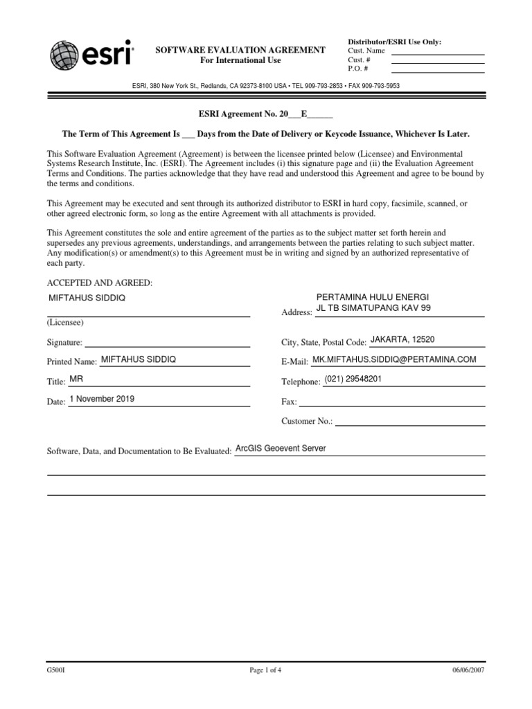 Software Evaluation Agreement - EDIT | PDF | License | Proprietary Software