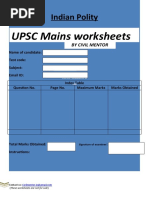 UPSC Mains Blank Answer Sheets | PDF | Worksheet