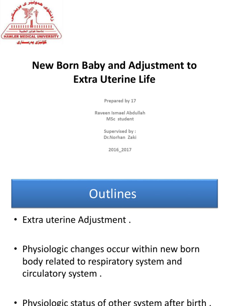 New Born Baby and Adjustment To Extra Uterine Life | PDF | Circulatory ...