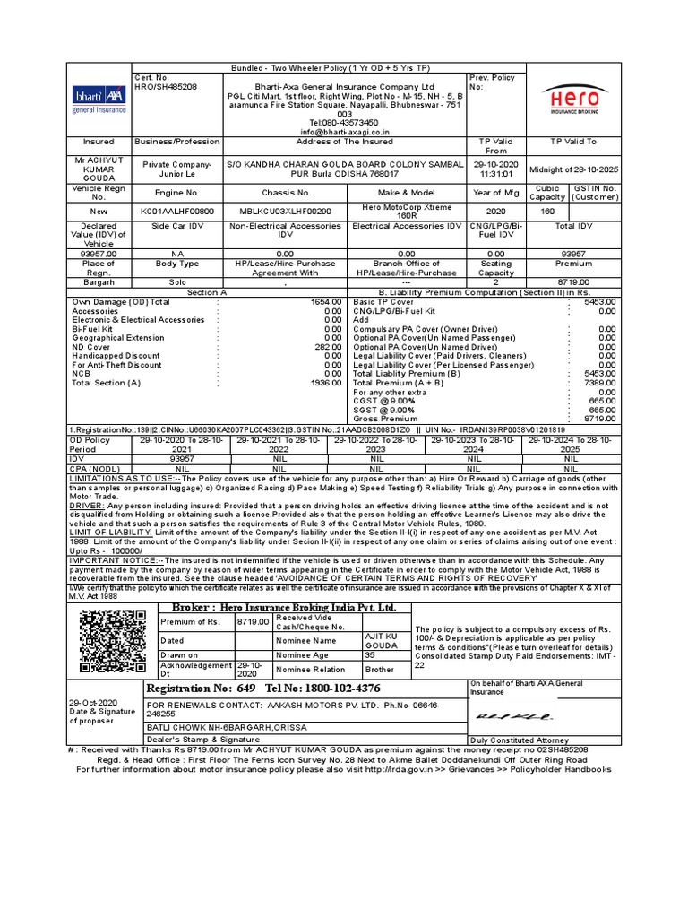 Achyut Kumar Gouda | PDF | Liability Insurance | Insurance