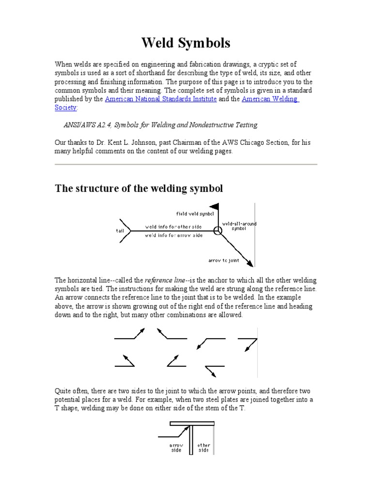 Weld Symbols: The Structure of The Welding Symbol | PDF